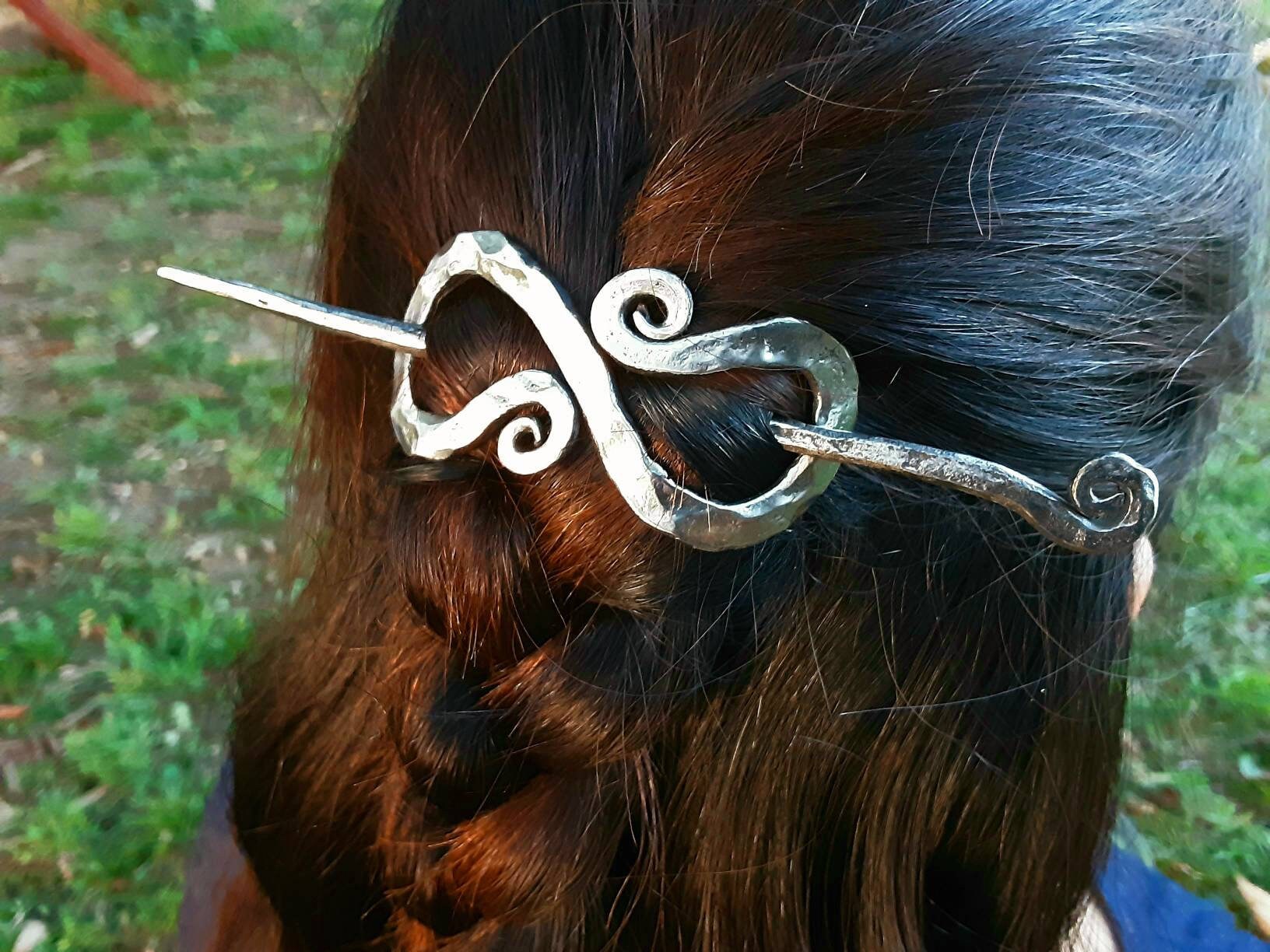 Hand forged stainless steel hair barrette – Valiant Forge
